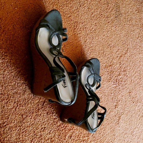 FIONI Clothing | Shoes | Dark Grey Fioni Wedge Sandals 65 | Poshmark